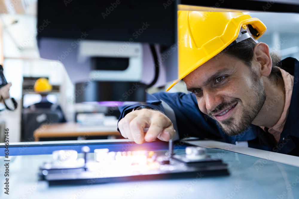 man engineering inspecting damaged electrical circuits. male worker ...