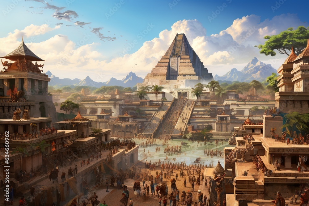 Heart of the Aztec Empire: Tenochtitlan's Magnificence Stock ...