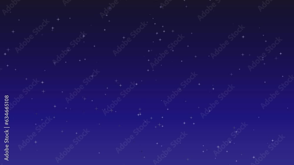Beautiful starry night sky view with twinkling and falling stars ...