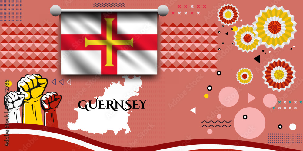 guernsey banner for national day with abstract modern design. guernsey ...