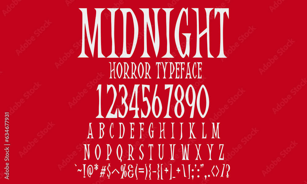 Midnight is a handmade horror font, inspired by vintage novels and ...