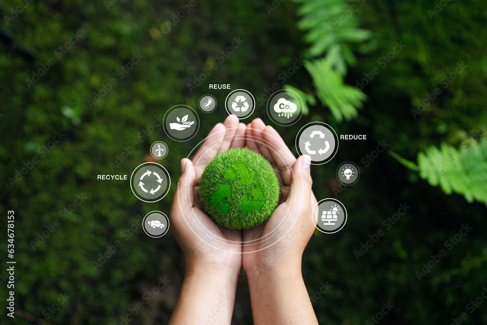 recycle zero waste concept Net zero carbon. Climate neutral long-term ...