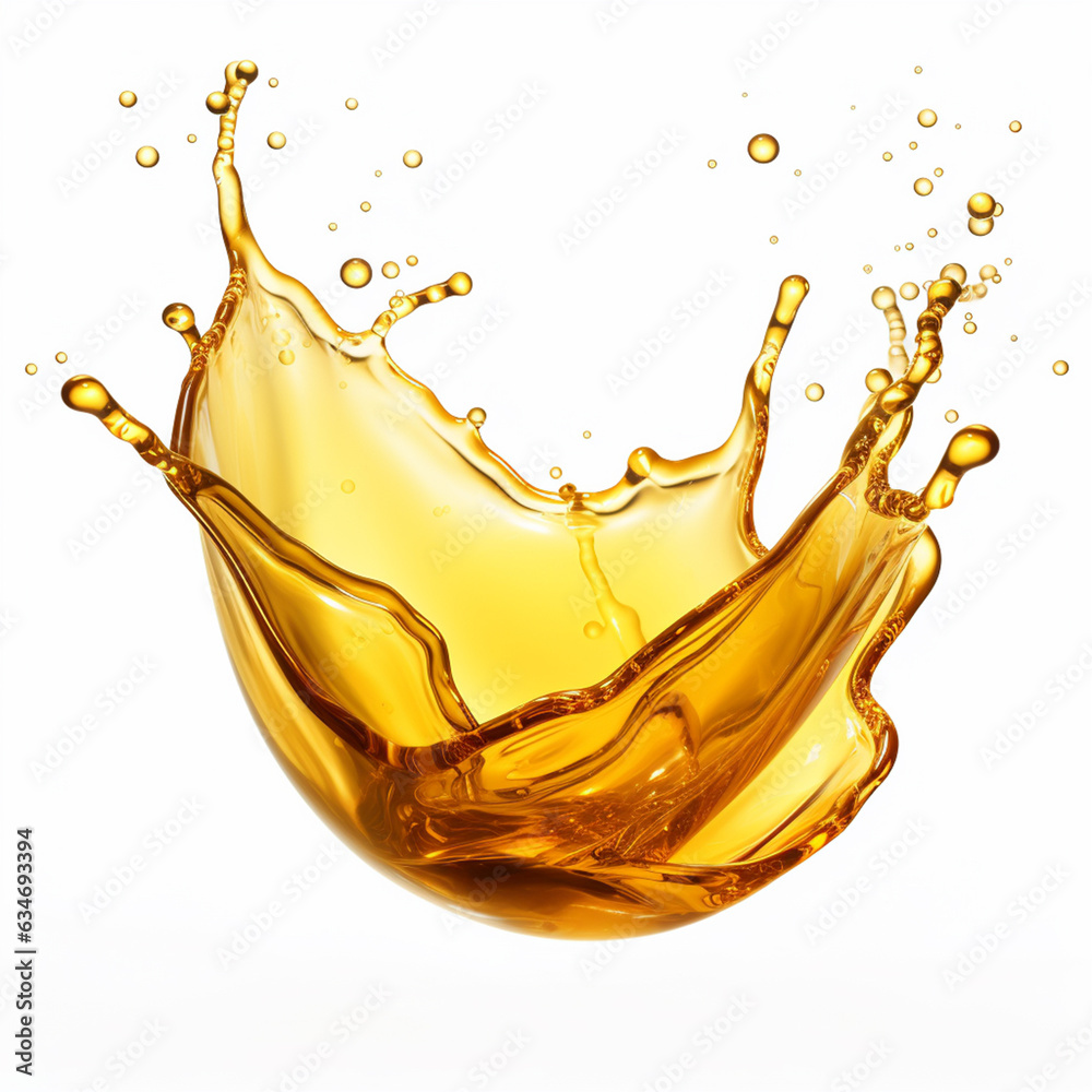 Cooking oil splash on white background, made by ai Stock Illustration ...