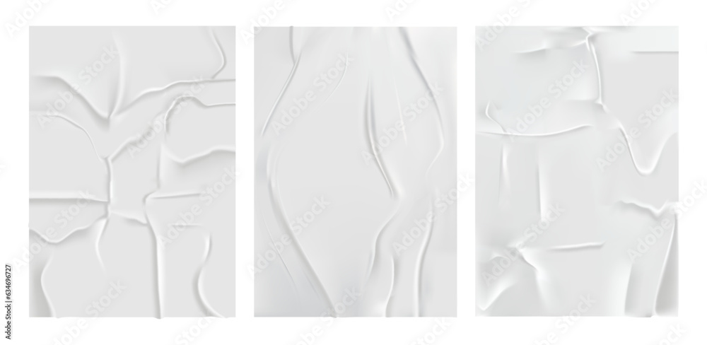 Vetor de Wrinkled and crumpled glue paper texture, realistic ...