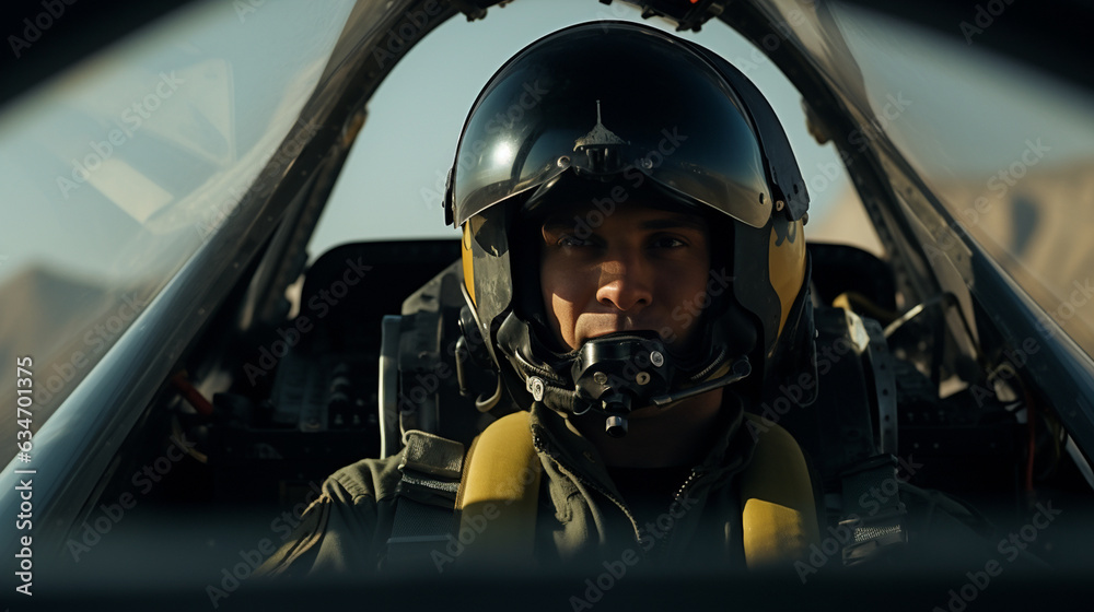 The pilot's determined expression as they climb up the ladder to enter ...