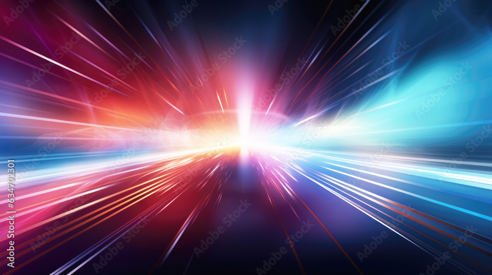 Abstract background of long exposure tale light speed of light city ...