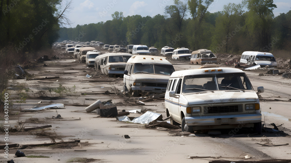 Concept natural disasters with storm wind and rain. Landslide and ...