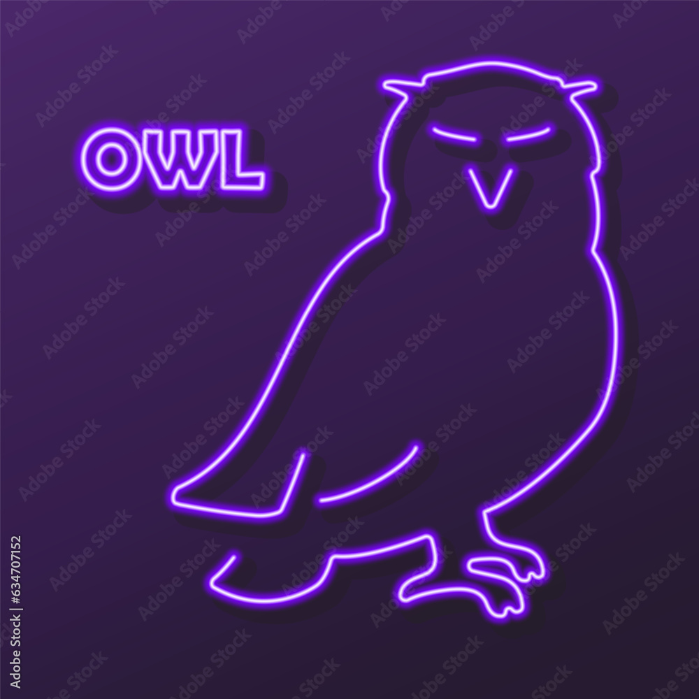 owl neon sign, modern glowing banner design, colorful modern design ...