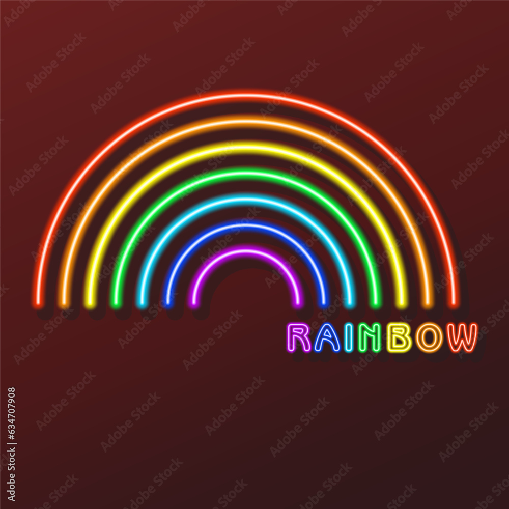 rainbow neon sign, modern glowing banner design, colorful modern design ...