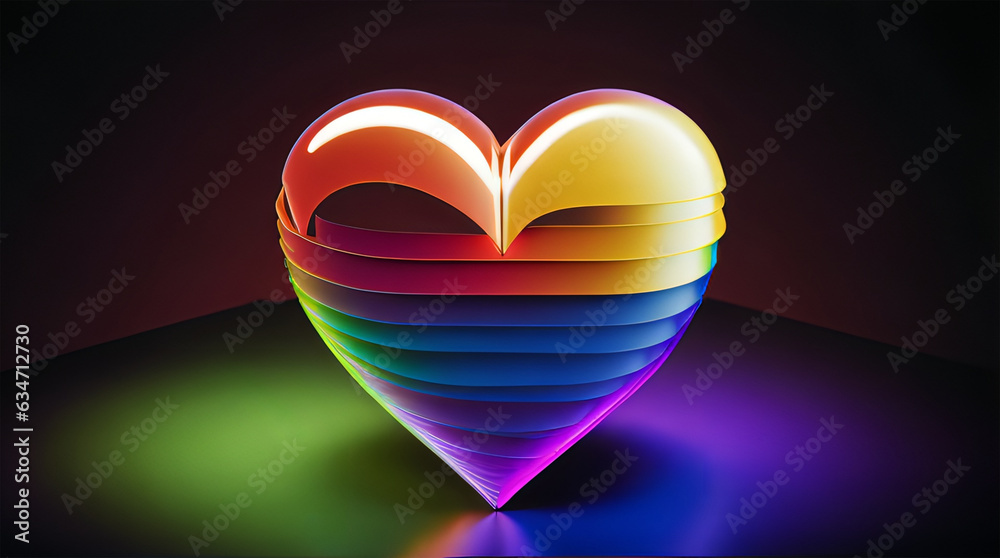 Heart colored with rainbow. LGBTQ concept, gender concept. Give voice ...