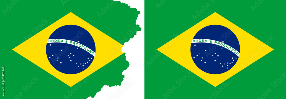 Flags Brazil vector. The correct proportions and color, standard and ...