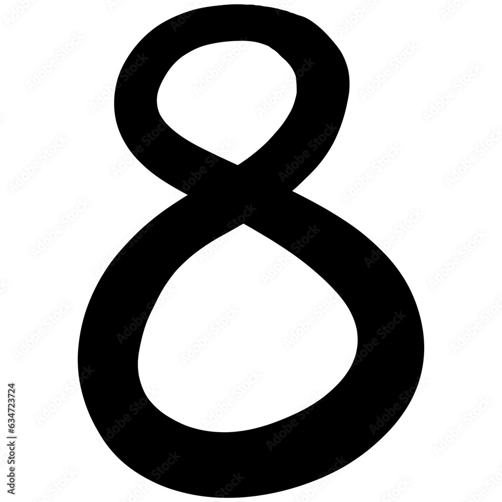 Black number 8 isolated on transparent background Stock Illustration ...