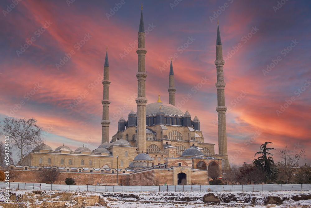 Selimiye Mosque (Selimiye Cami) - Edirne, Turkey. Built by architect ...