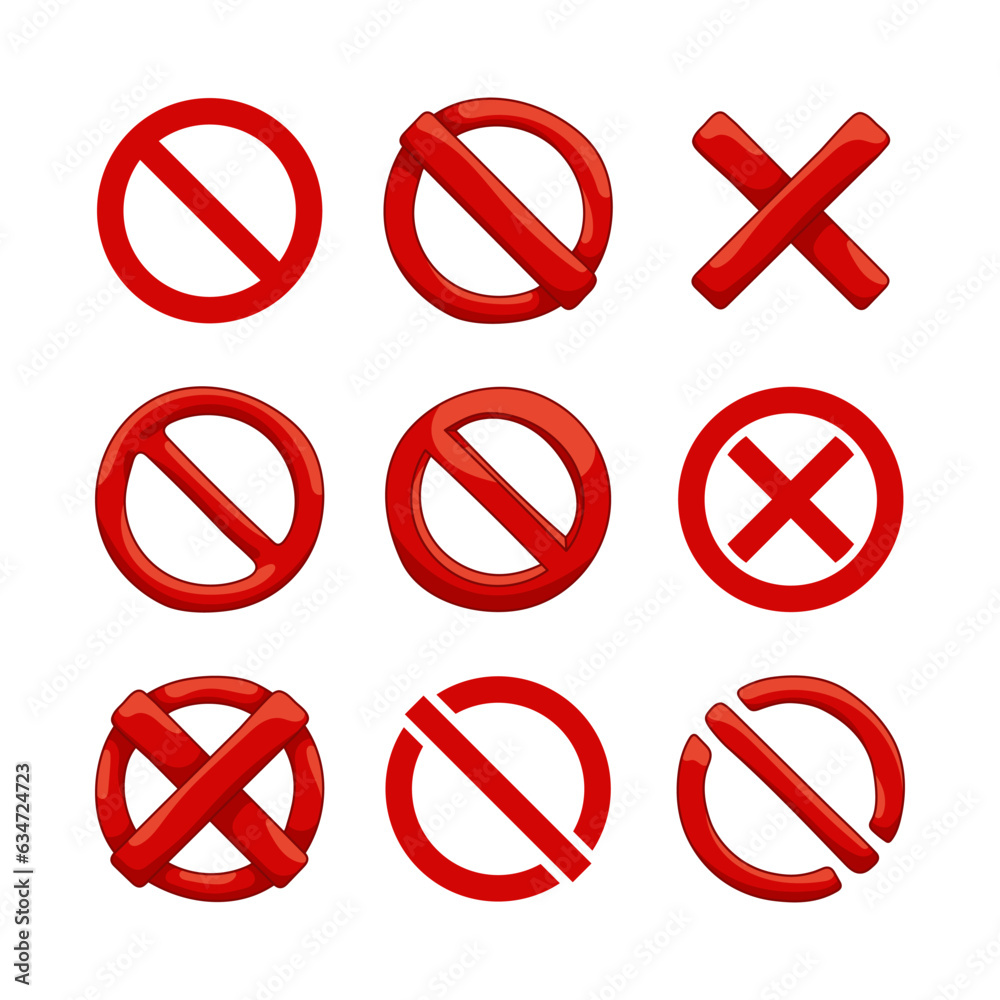 Stop sign in red. Symbol of prohibition to do anything. Vector drawing ...