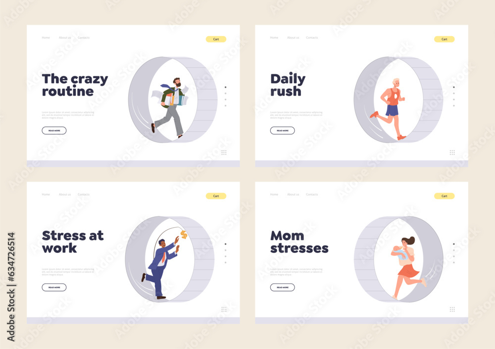 Crazy work routine, daily rush, mom and employee stress concept for ...