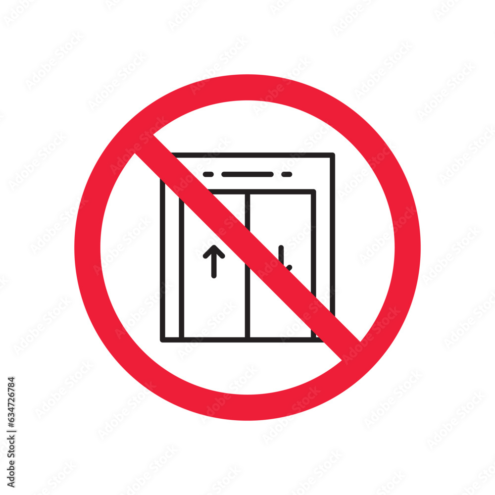 Vecteur Stock Forbidden elevator vector icon. Warning, caution ...