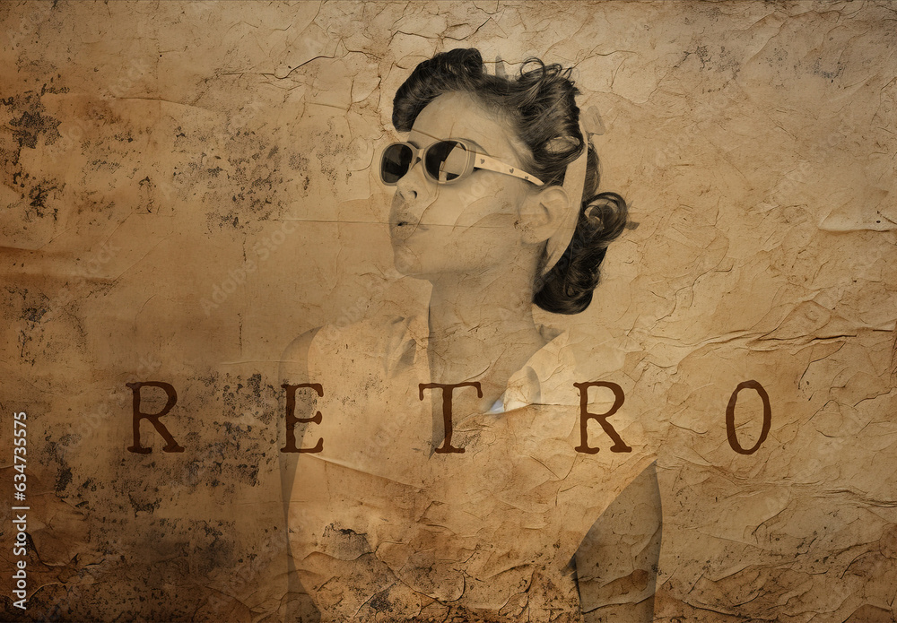 Retro Old Paper Effect Photo Mockup Stock Template | Adobe Stock