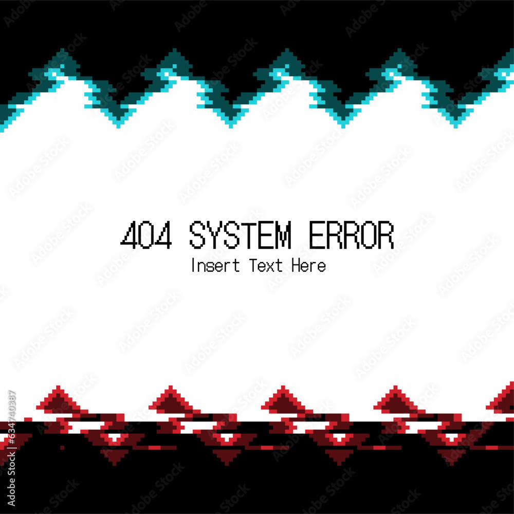 Surreal Glitched Signal and Color Leak Bending Zig Zag, Pixel Art Style ...