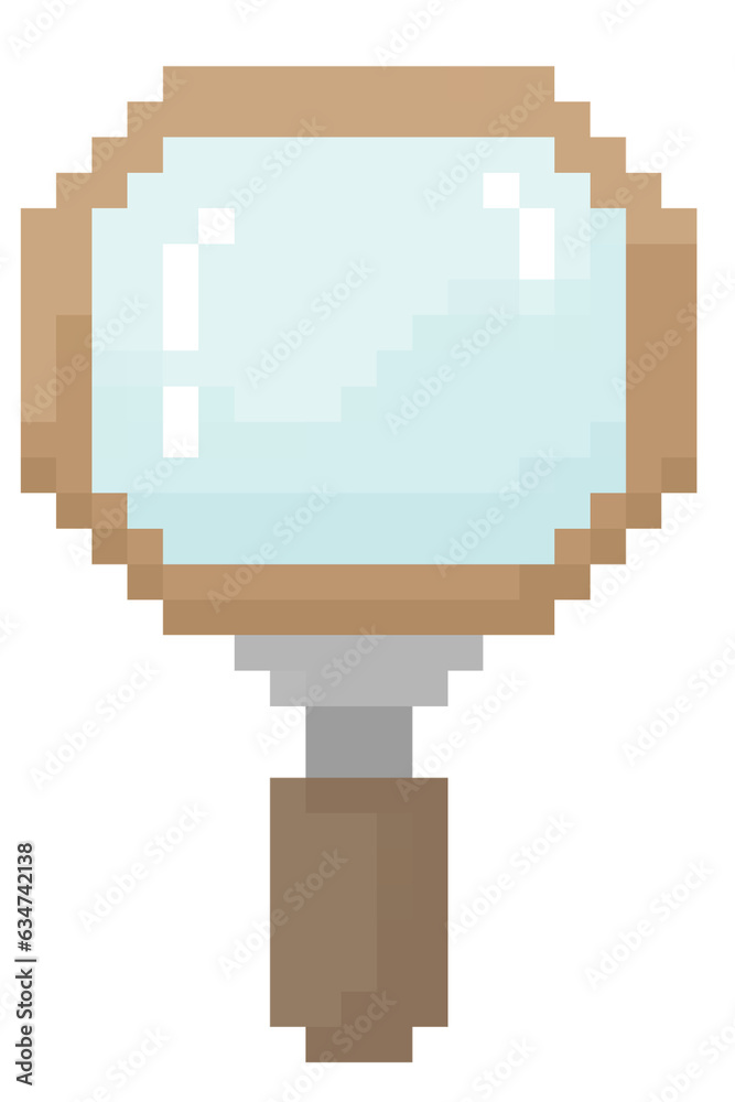 Isolated magnifier in pixel art and transparent background Stock ...