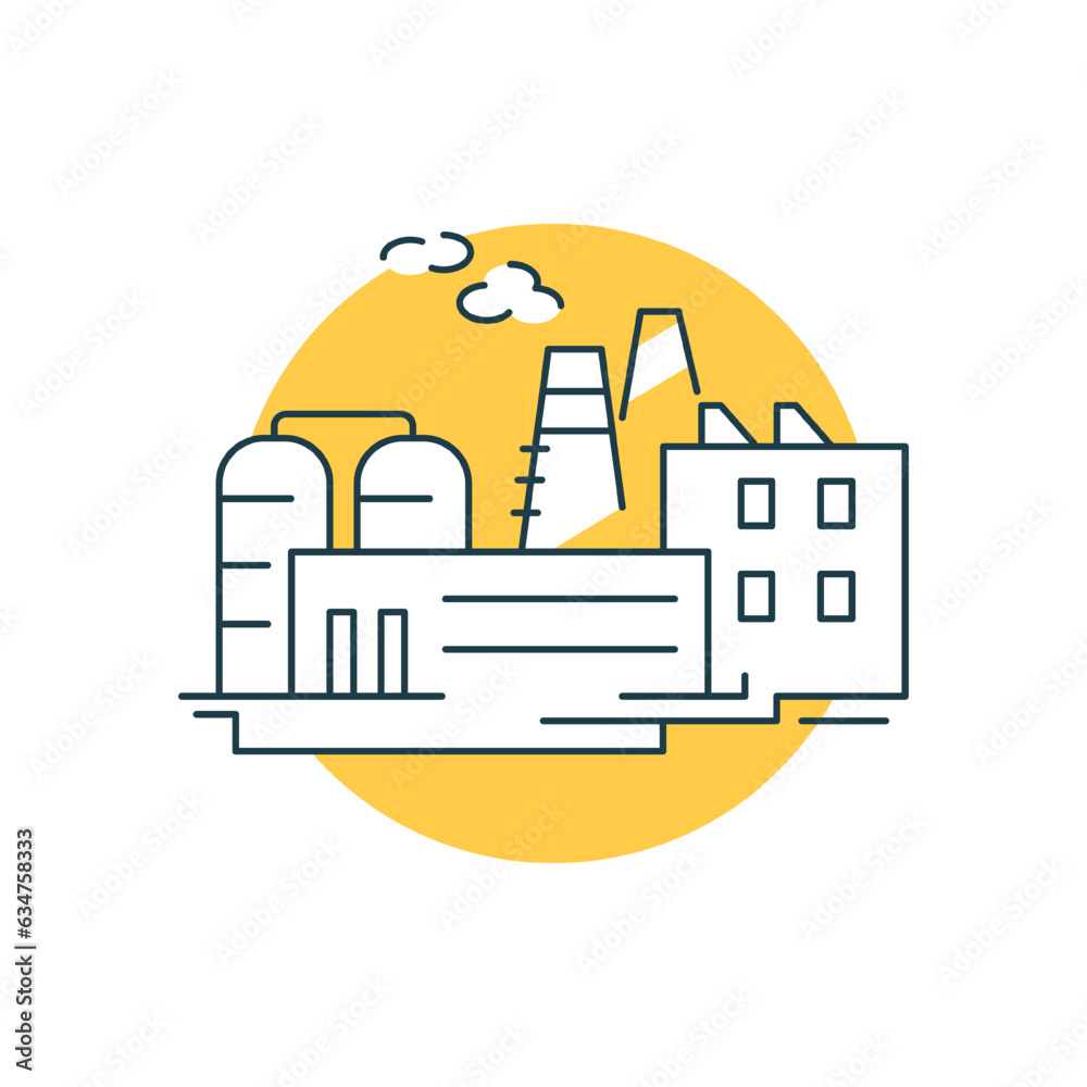 Works factory on a globe background, concept for World Environment Day ...