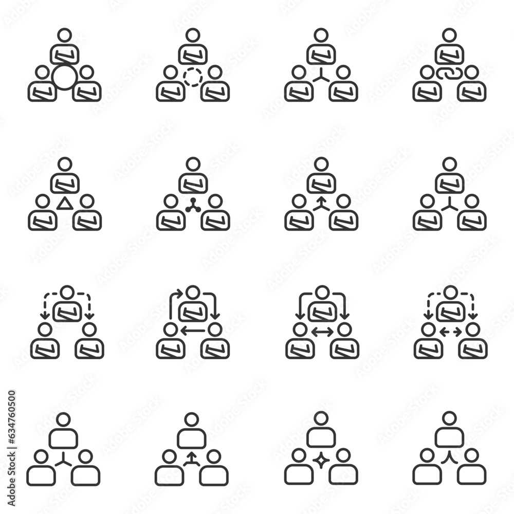 people business delegate icons line vector ,team , workflow , design ...