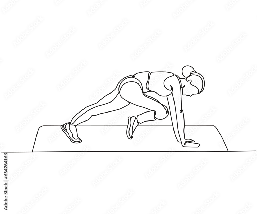 Mountain climber exercise Line Drawing, Mountain climber exercise one ...