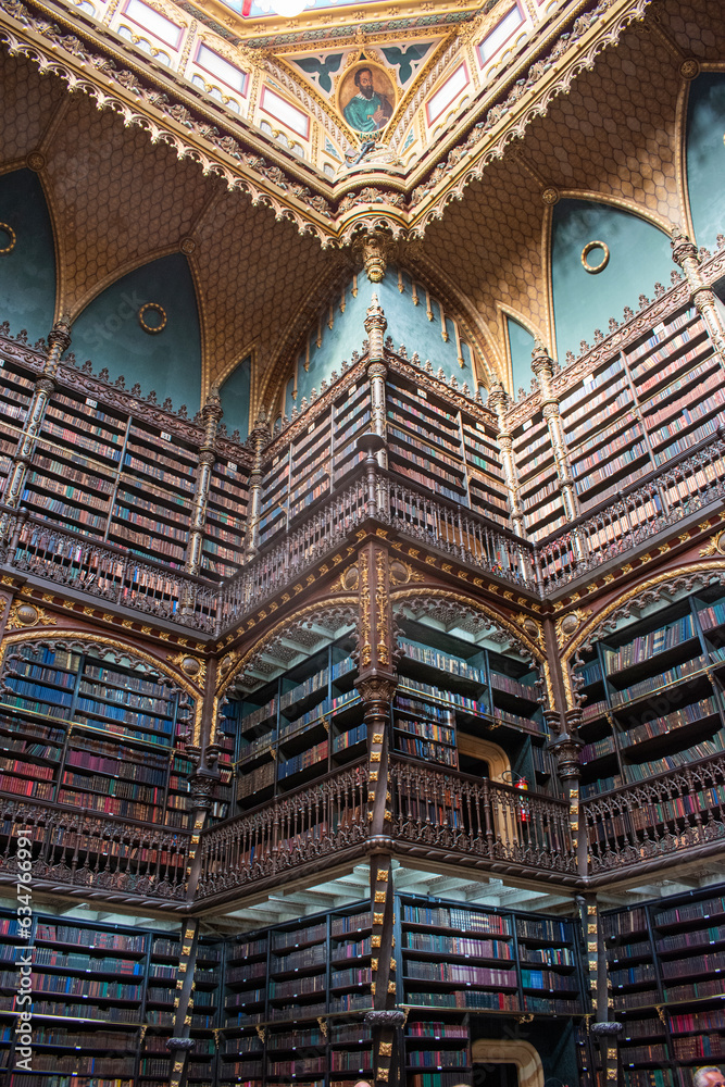 Rio de Janeiro, Brazil: view of the reading room of Royal Portuguese ...