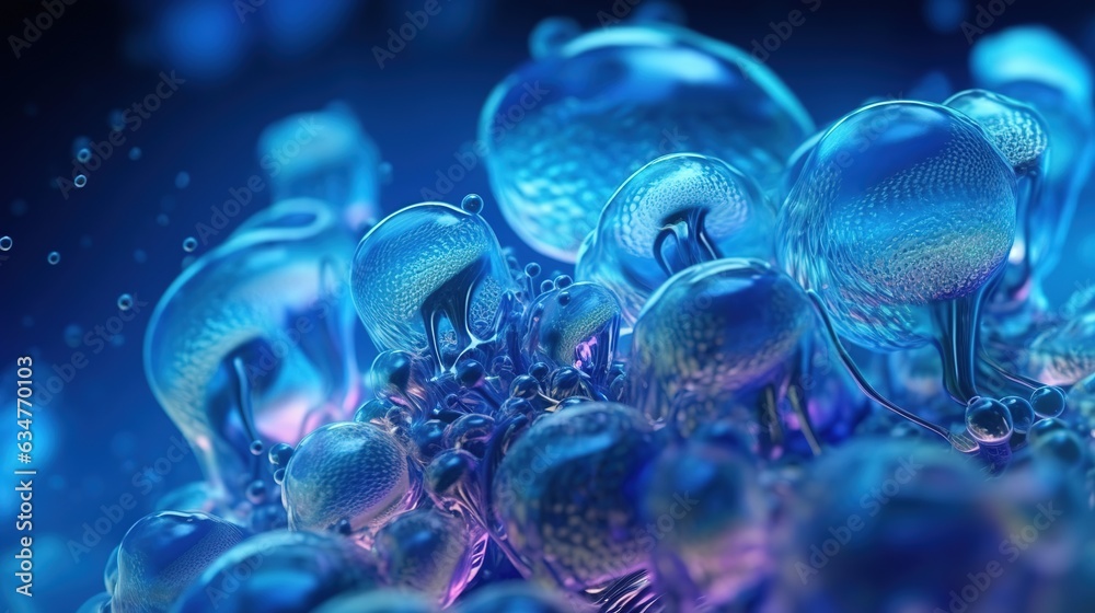 Watery structure of abstract organic tissue. Fantastic model of ...