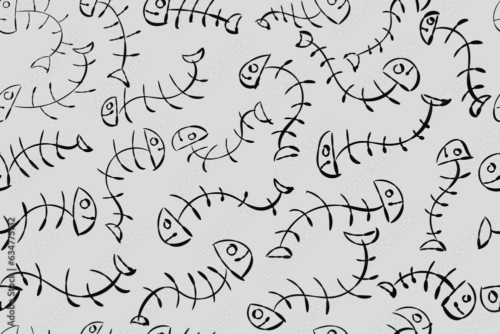 vector illustration ,This background design features images of fish ...