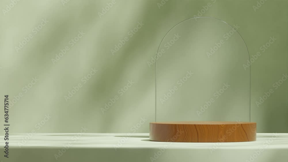 frosted glass arch background in rendering 3d footage of template ...