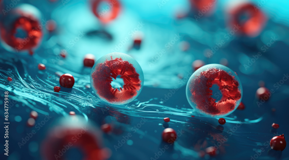 Small bacteria cells created with Generative AI Technology, ai ...