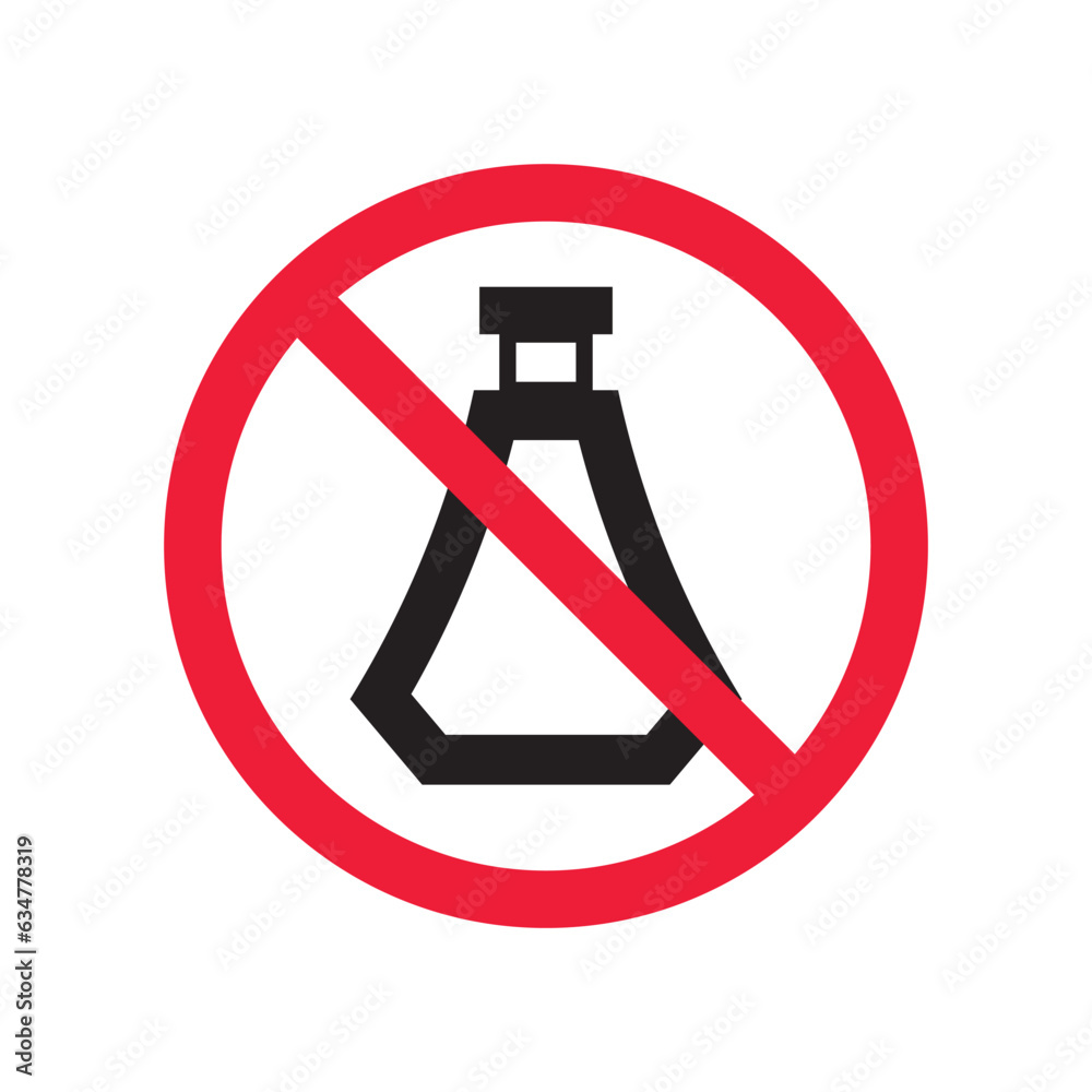Vecteur Stock Forbidden perfume vector icon. Warning, caution ...
