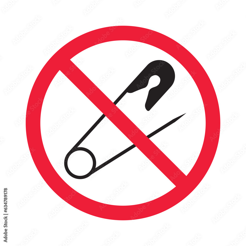Vecteur Stock Prohibited safety pin vector icon. No safety pin icon ...