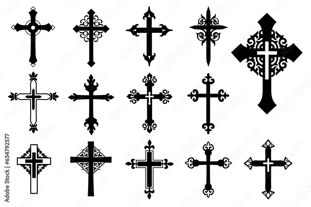 Decorative crucifix religion catholic symbol, Christian crosses ...