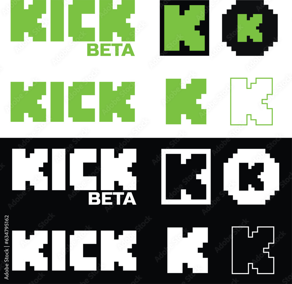 Kick logo vector download. Kick streaming icon logo vector EPS Stock ...