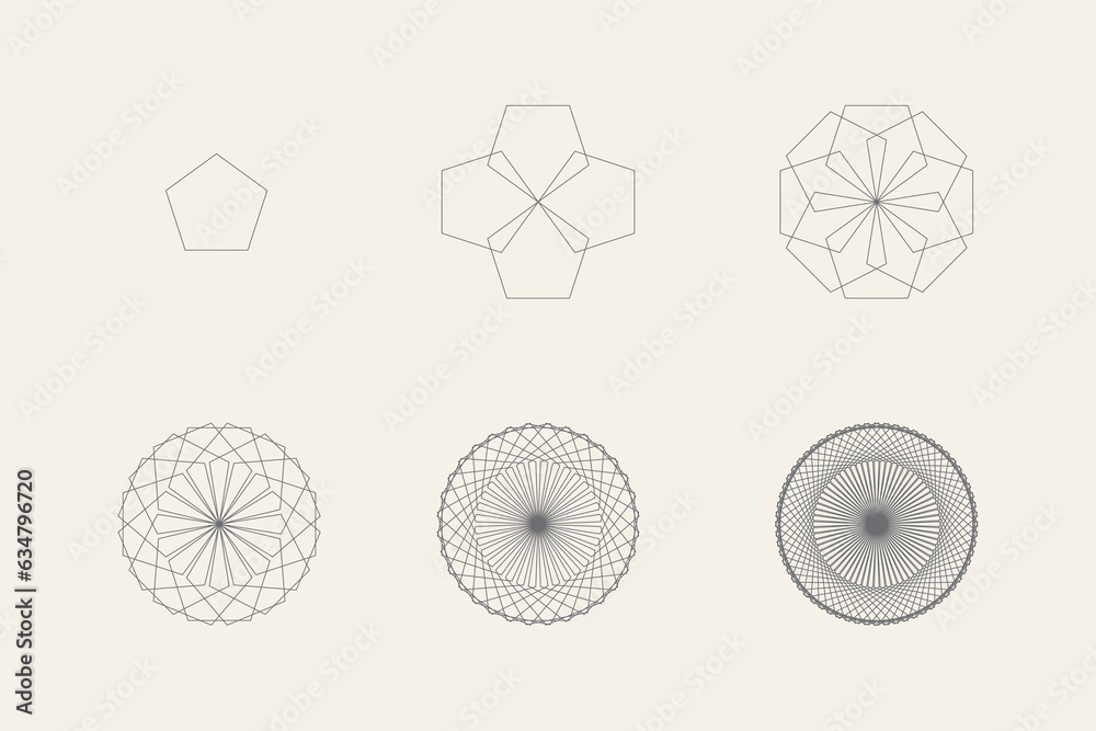 line art Minimalistic silhouette polygon and hexagon icon. classic ...