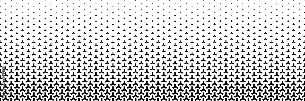 horizontal black halftone of triangle design as three ways for pattern ...