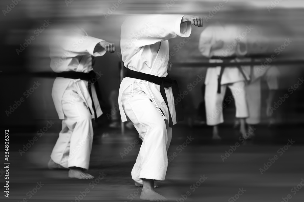 Abstract black and white karate background. The concept of ...