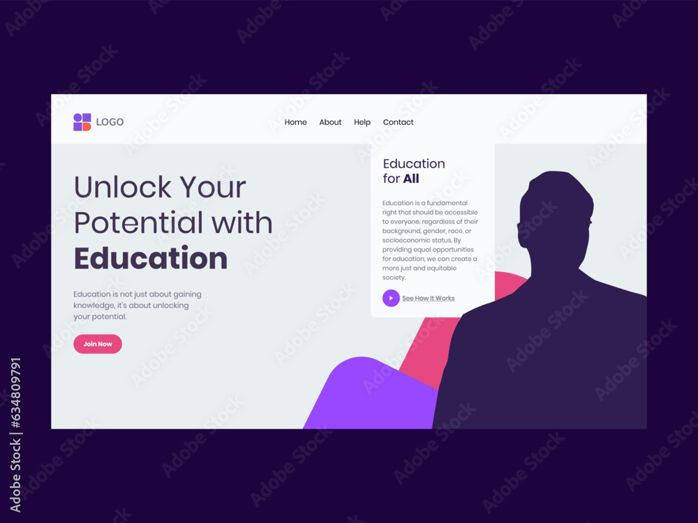 Comprehensive University Education Landing Page UI Kit Template. This ...