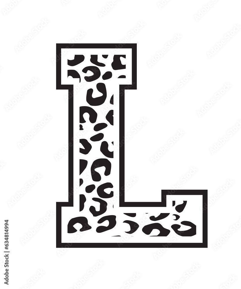 Leopard Print Alphabet svg, Leopard Pattern Alphabet SVG Bundle ...