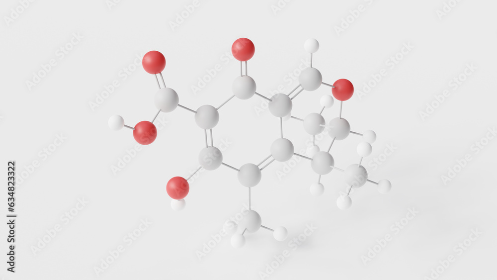 citrinin molecule 3d, molecular structure, ball and stick model ...