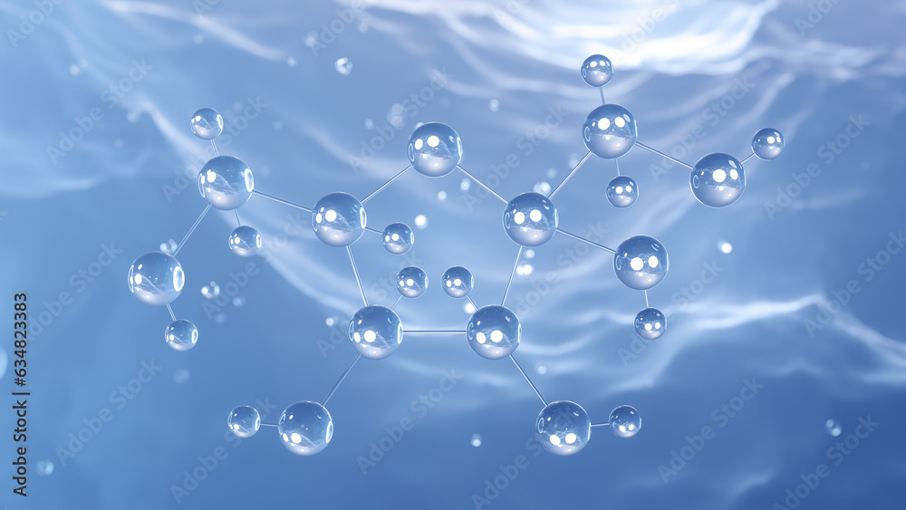 fructose molecular structure, 3d model molecule, beta-d-fructofuranose ...
