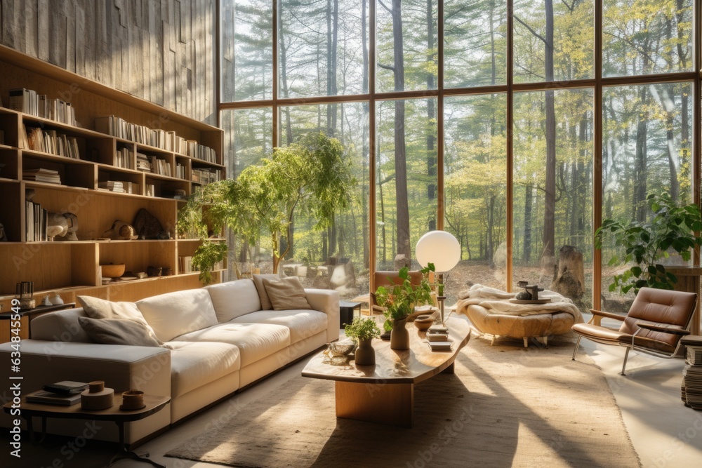 The home front wall design celebrates horizontal lines with a series of ...