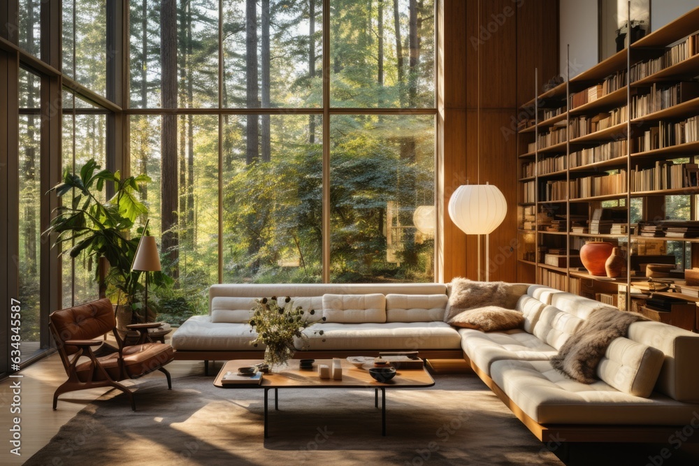 The home front wall design celebrates horizontal lines with a series of ...