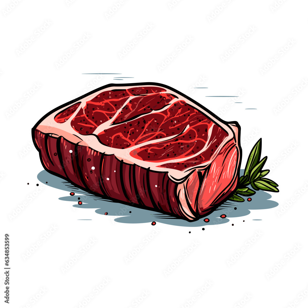 Vector steak isolated on white background, steak logo, steak icon ...