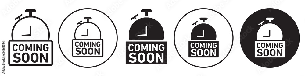 Coming Soon symbol Icon for new event notification. Vector set of ...
