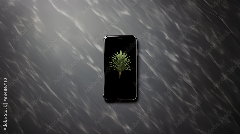 Realistic smartphone mockup. Mobile phone screen with isolated on gray ...