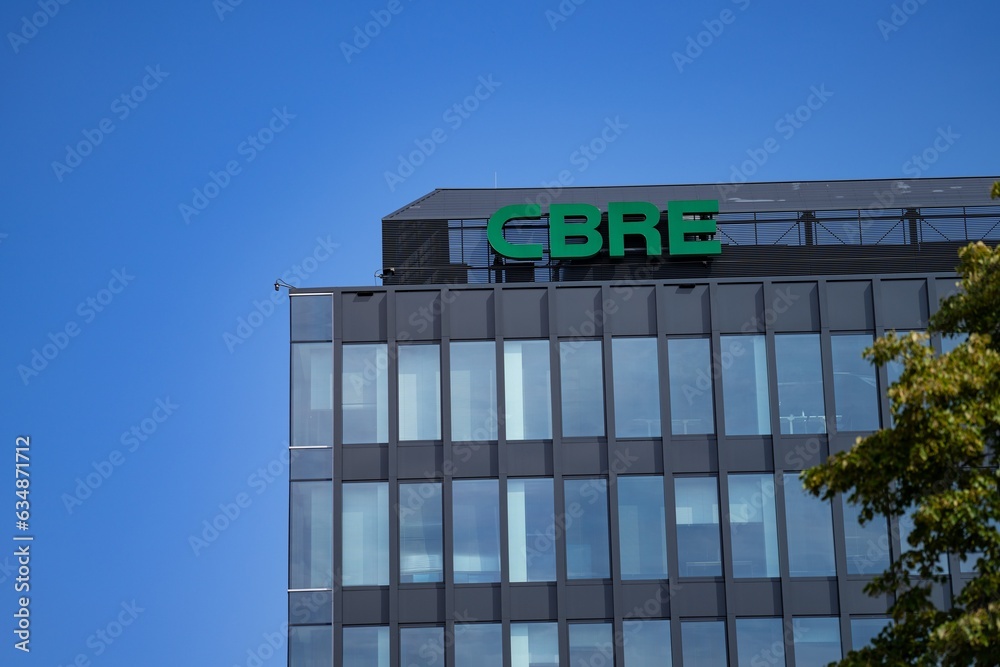 Warszawa, Mazowsze, Polska, 06 sierpień 2023 Siedziba CBRE House w ...