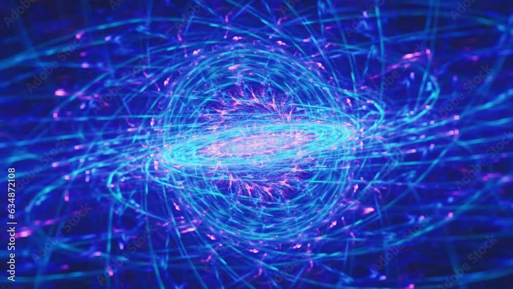 Center of the galaxy sound waves visualized, vibrant colorful ...