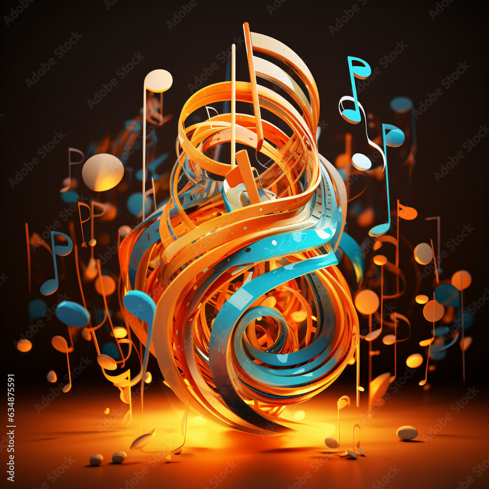 modern multicolor music background with abstract structure and musical ...